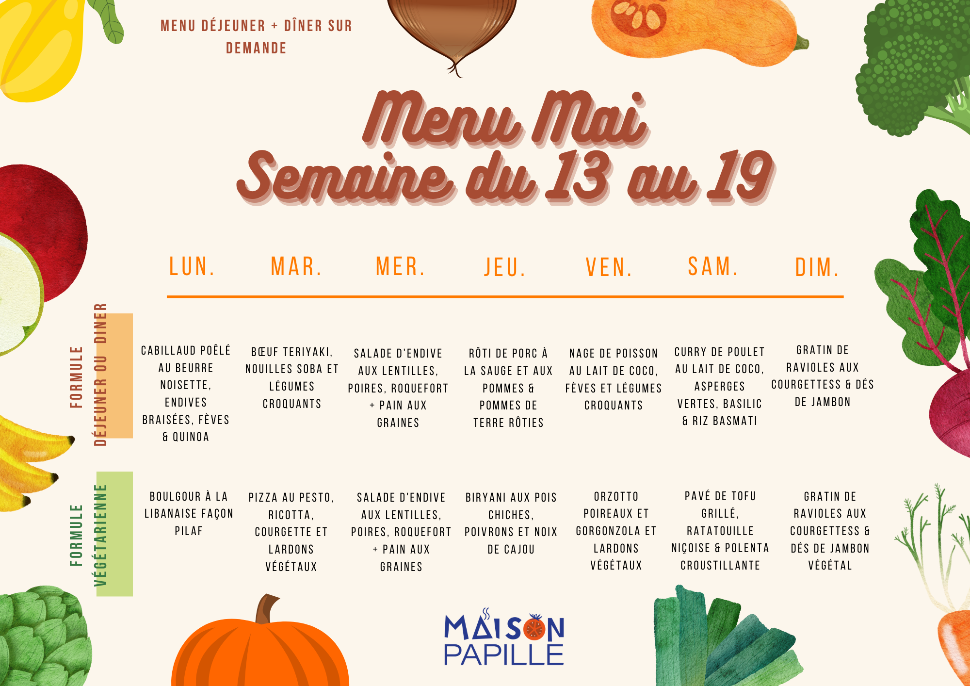Nos menus - Maison papille